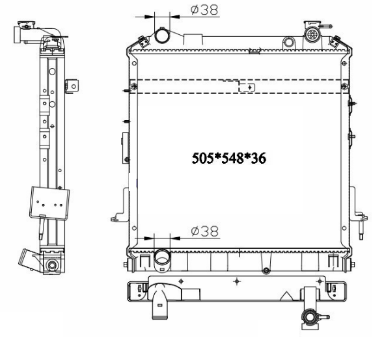 Isuzu Truck Radiator 505mm x 548mm x 36mm | Fenix Radiators